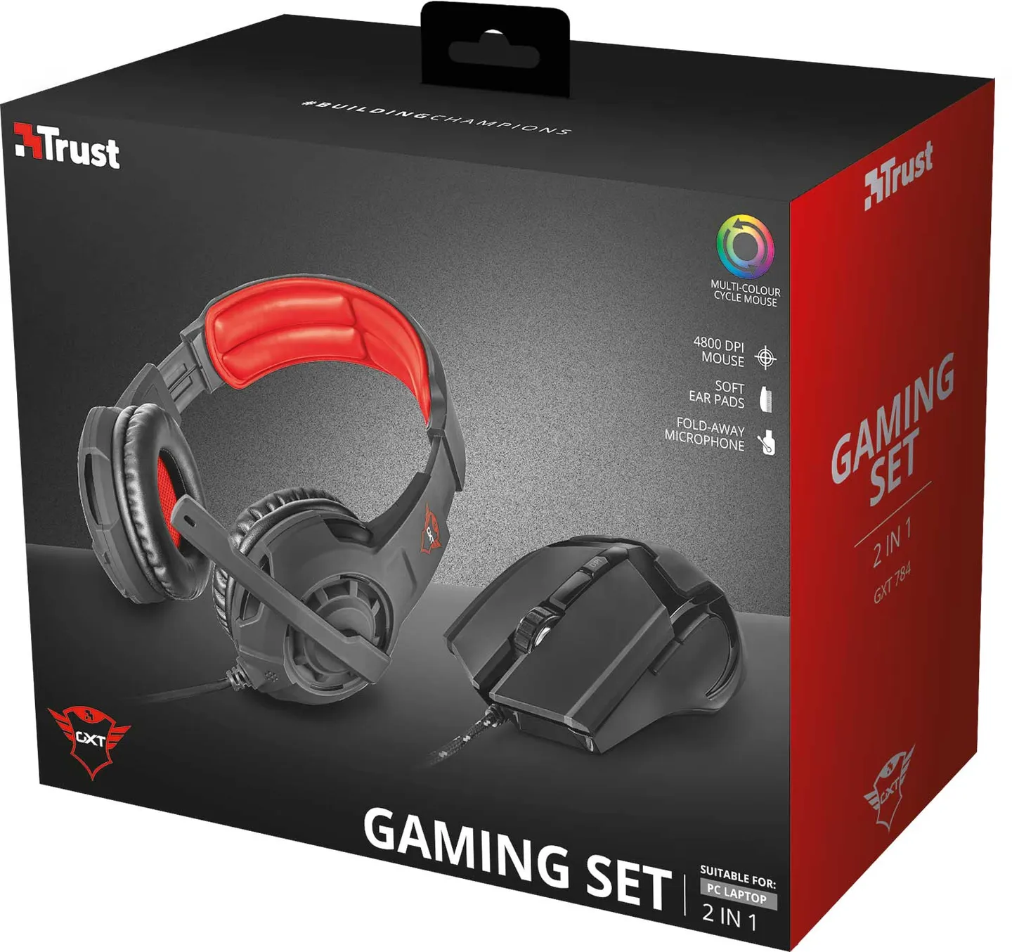 Trust GXT 784 2-in-1 pack gaming headset en muis 21472