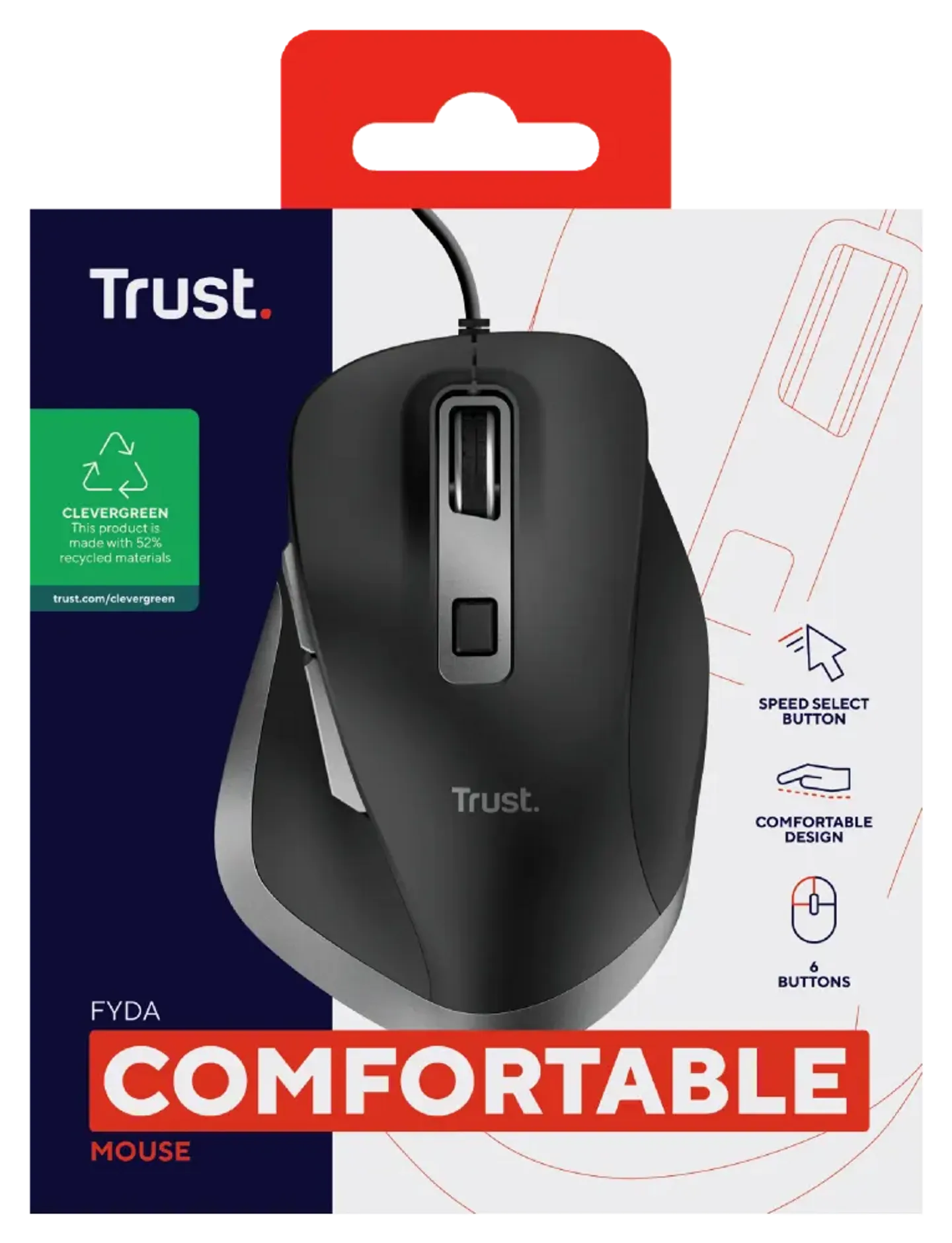 Trust Souris Eco filaire Fyda - Noir | Livré demain - Krëfel