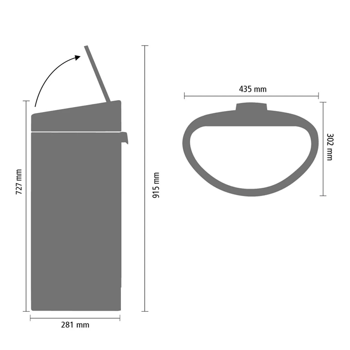 Brabantia Touch Bin Poubelle 40 Litres Avec Seau Int rieur Synth tique brabantia-touch-bin-poubelle-40-litres-avec-seau-int-rieur-synth-tique